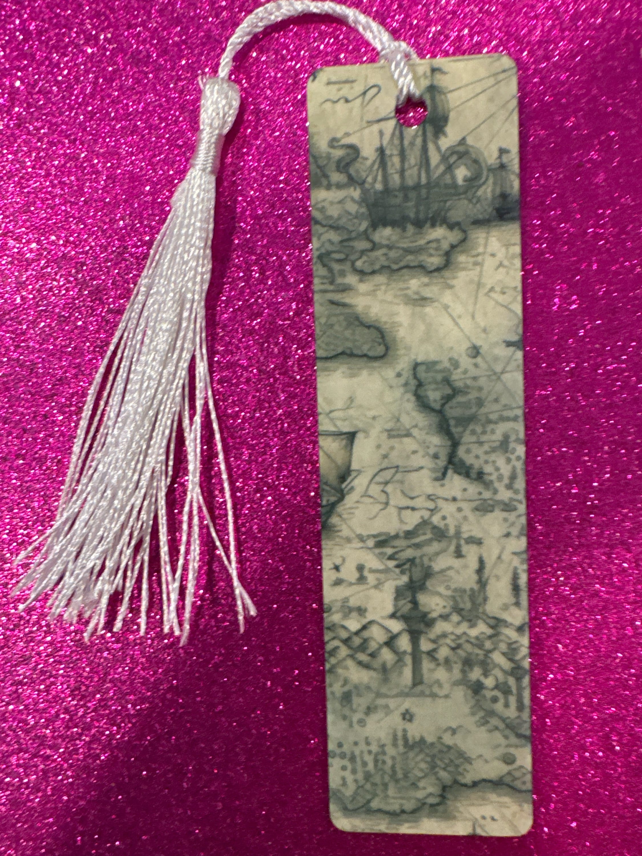 Personalized Vintage World Map Aluminum Bookmark With Tassel - Etsy