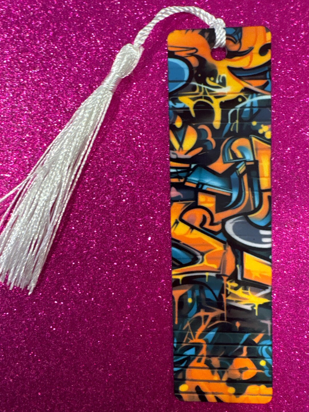 Personalized Modern Art Graffiti Bookmark With Tassel - Unique Colorful ...