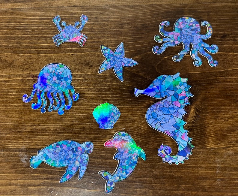 Sea Life Stickers Marine Life Stickers Ocean Life Stickers - Etsy