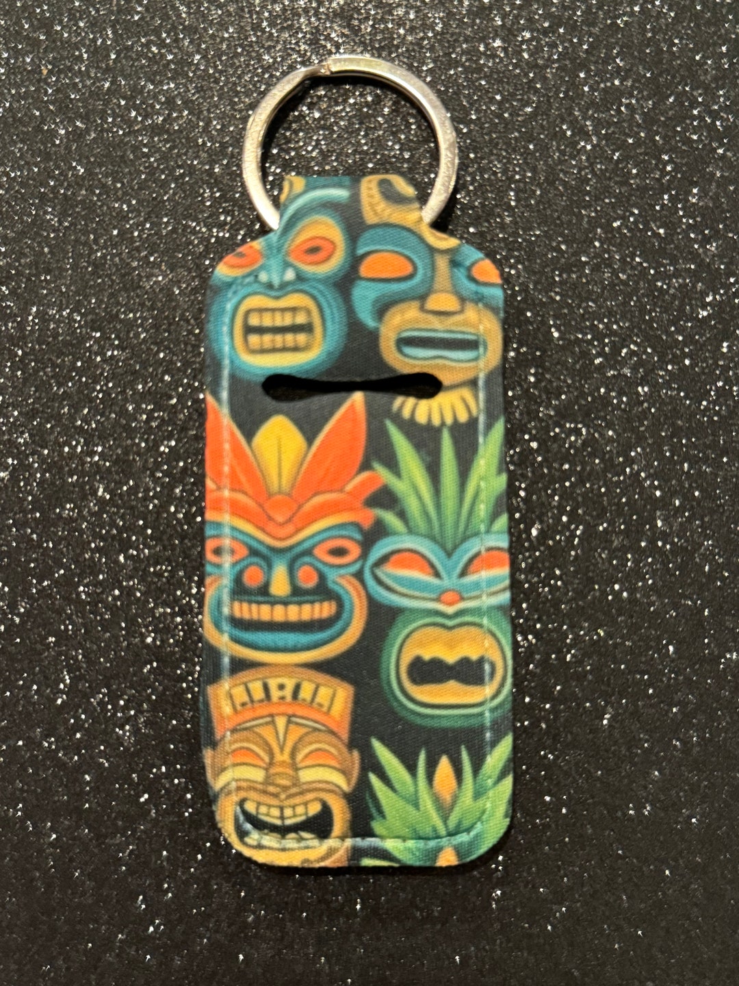 Personalized Tiki Mask Keyring Holder - Chapstick/lighter Keychain ...