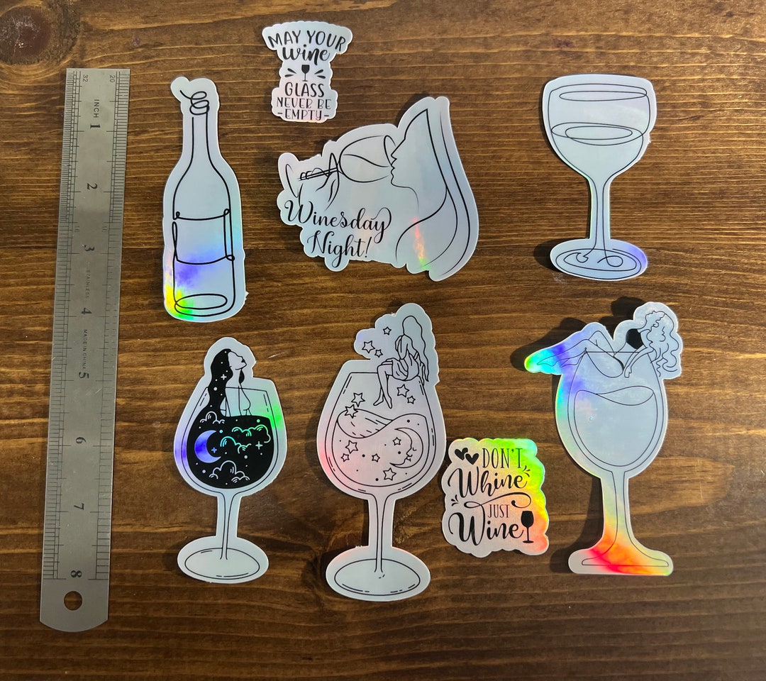 Holographic Wine Inspired Sticker Assortment - Etsy