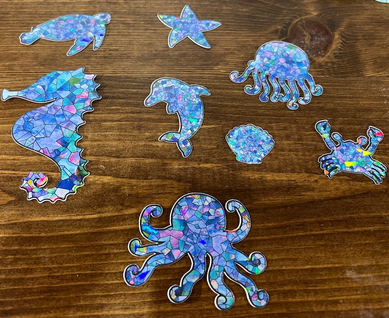 Sea Life Stickers Marine Life Stickers Ocean Life Stickers - Etsy