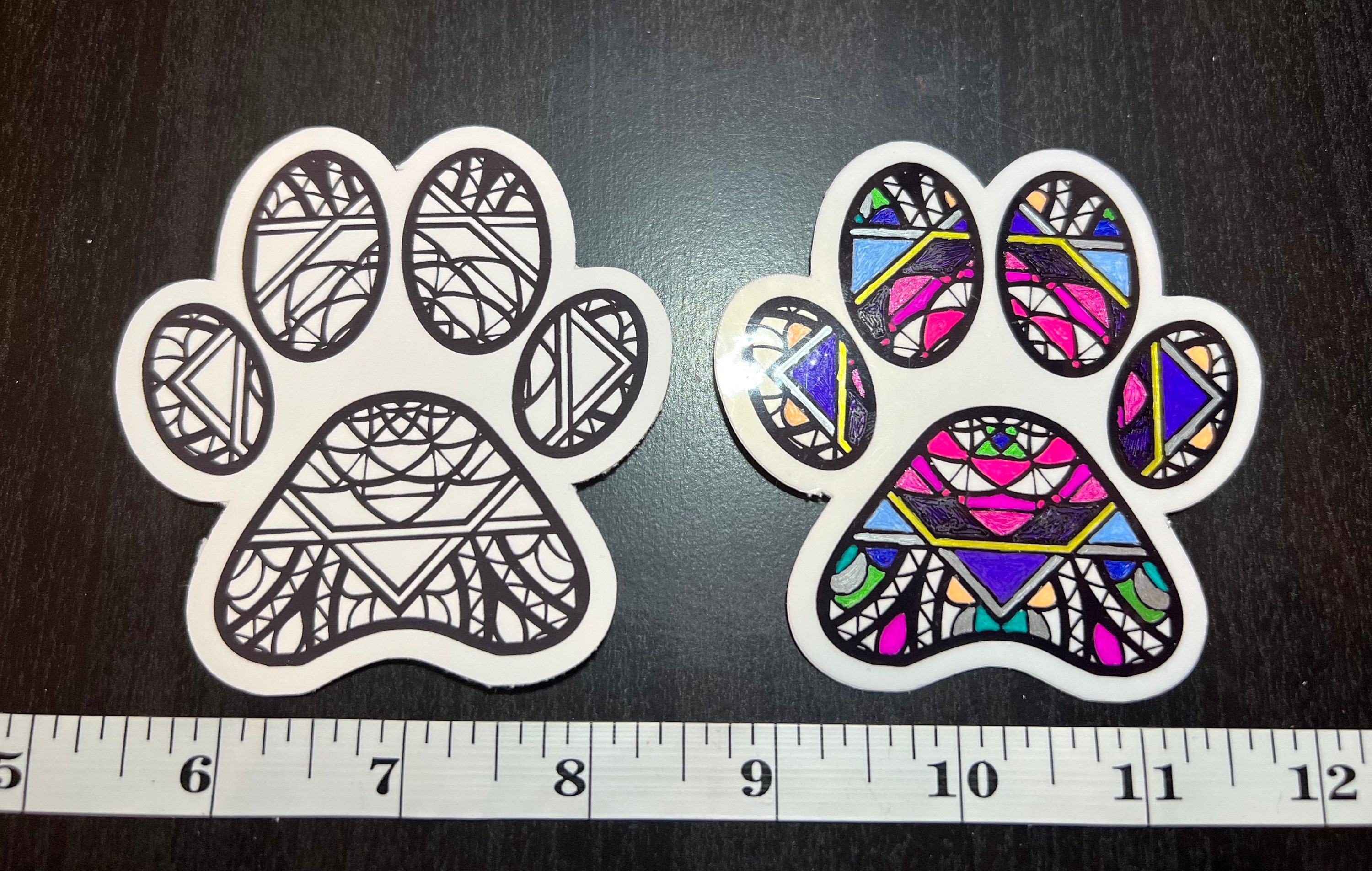 Holographic or Non Holo Paw Print Color Your Own Sticker | Small Paw ...