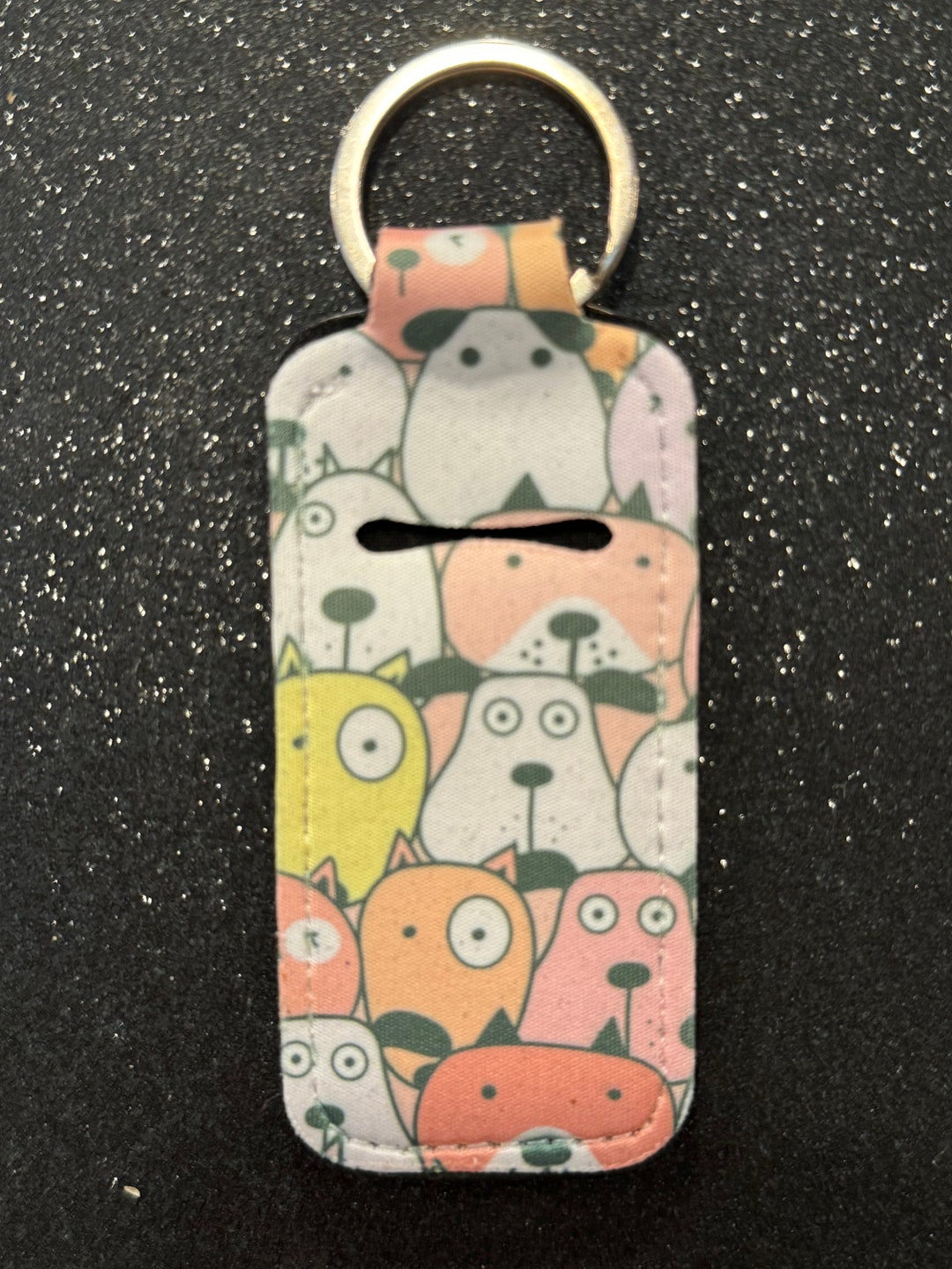 Personalized Cute Colorful Cartoon Dog Chapstick/lighter Keyring Holder ...