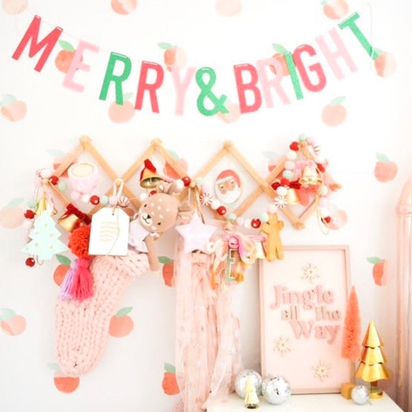 Merry and Bright Banner - Etsy