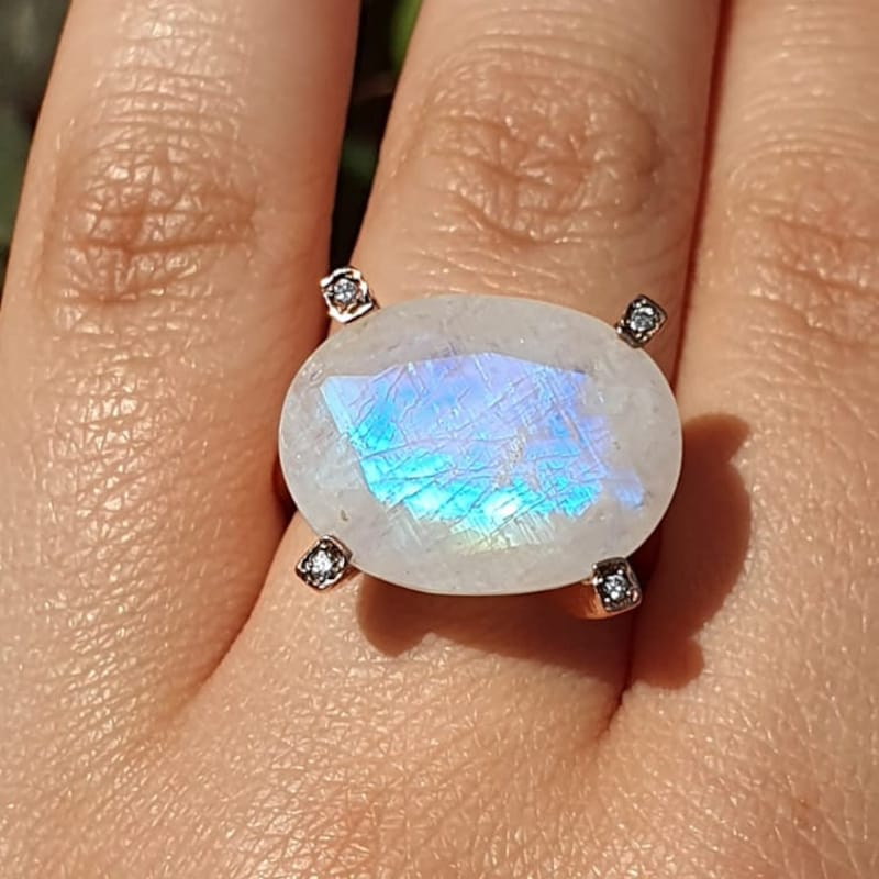 Large Moonstone Ring - Etsy