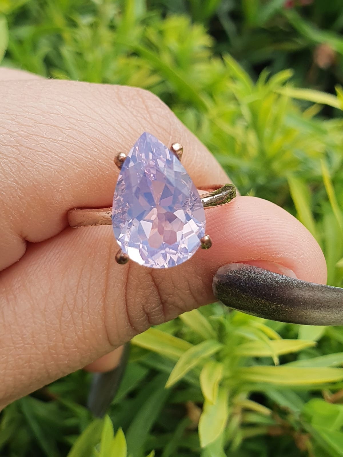Lavender Quartz Ring 14K Rose Gold Alternative Engagement Ring ...