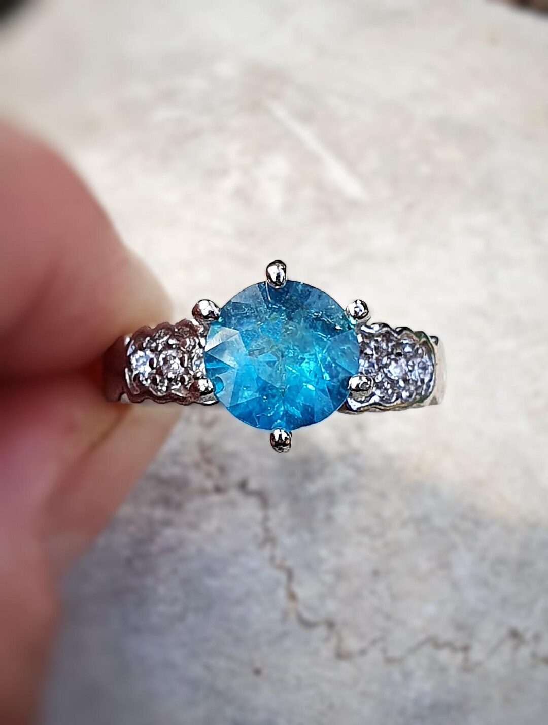 14K Gold Indicolite Blue Tourmaline Diamond Ring, Tourmaline Engagement ...