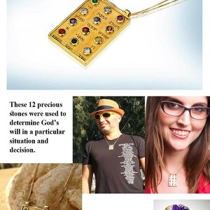 Jewish Necklace Men 14K/18K Solid Gold, 12 Tribes of Israel, Hoshen ...