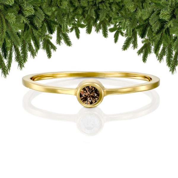 Brown Diamond Ring - Etsy