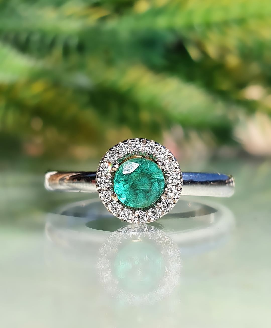 Emerald Diamonds Engagement Ring, Emerald Wedding Ring, Green ...