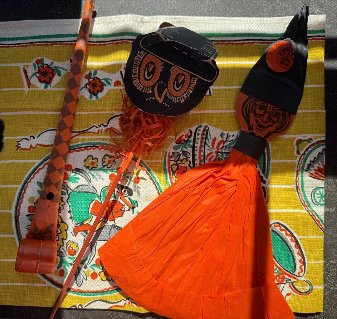 Vintage 1920s-1930s Halloween Noisemakers Collection, Party Horn, Witch ...