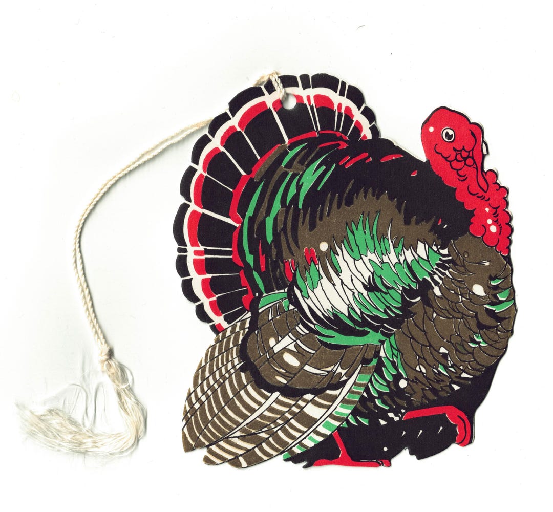 Vintage 1920s Bridge Tally Card, Thanksgiving Turkey, Art Deco Autumn ...