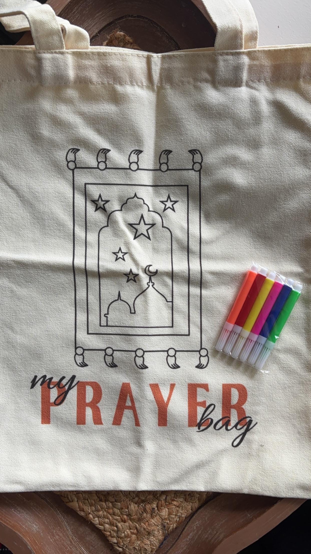 My Prayer Bag – Islamic Tote Bag for Prayer Mat, Muslim Gift for ...