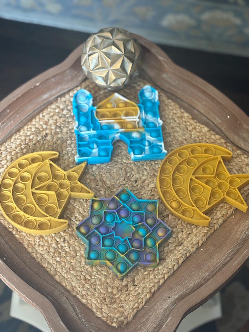 Islamic Fidget Toy Set | Mosque, Crescent Moon & Star, Geometric Star ...