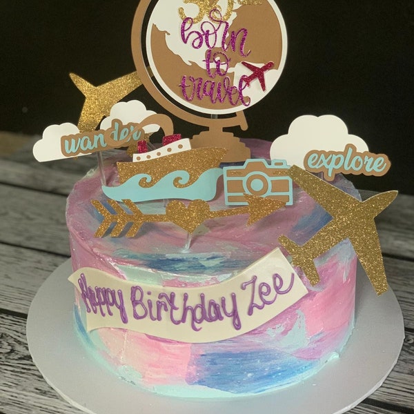 Travel Cake Topper - Etsy