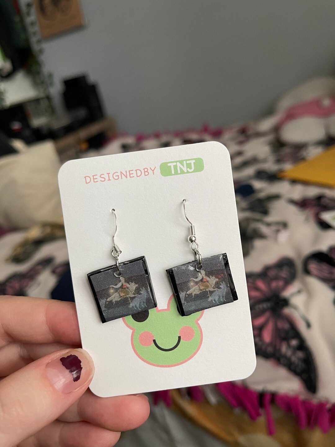 Custom Album Cover Polymer Clay Square Earring Pair - Etsy