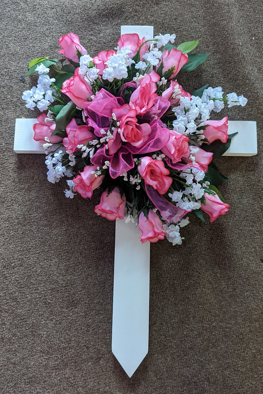 Cemetery Flowers, Cemetery Cross, Grave Decorations, Cross, Wooden ...
