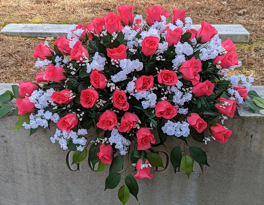 Cemetery Saddle, Tombstone Toppers, Cemetery Flowers, Mother's Day ...