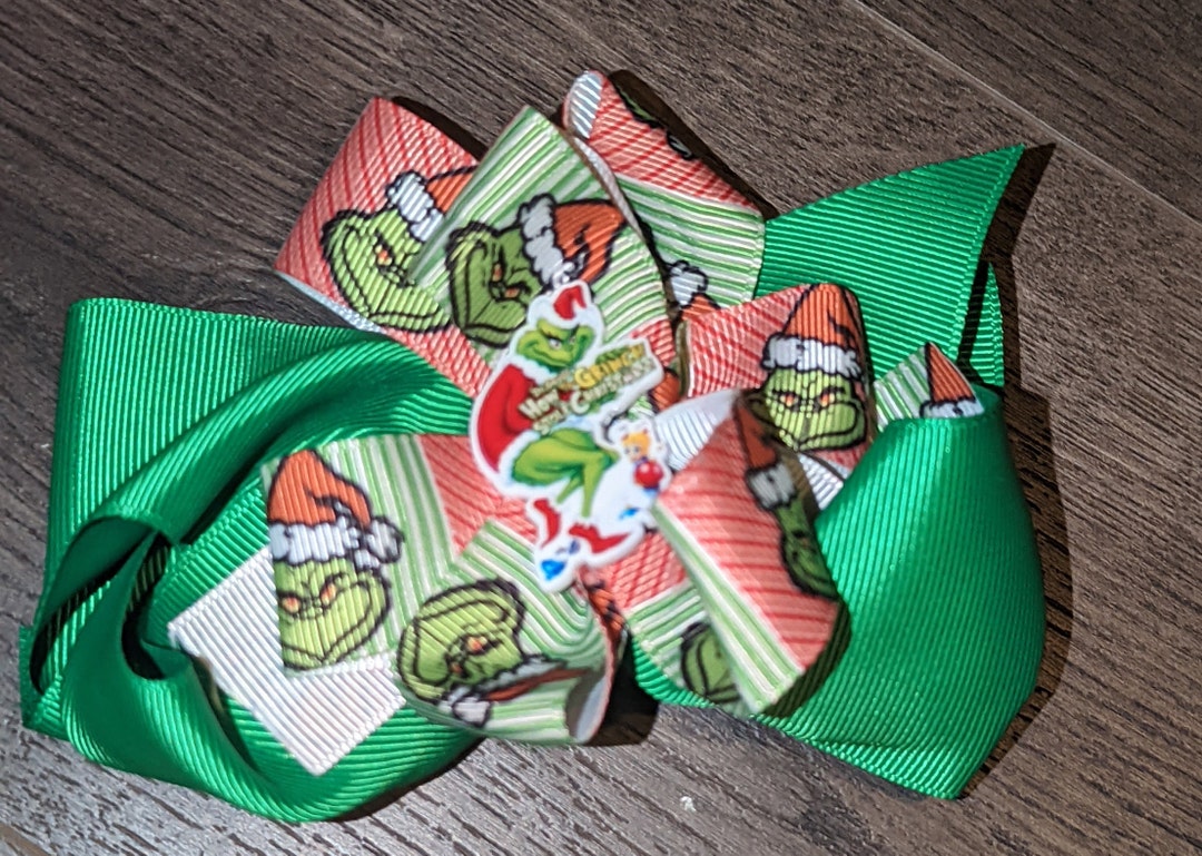 Grinch Inspired Hairbow, Hairbows, Christmas, Christmas Bows, Grinch ...