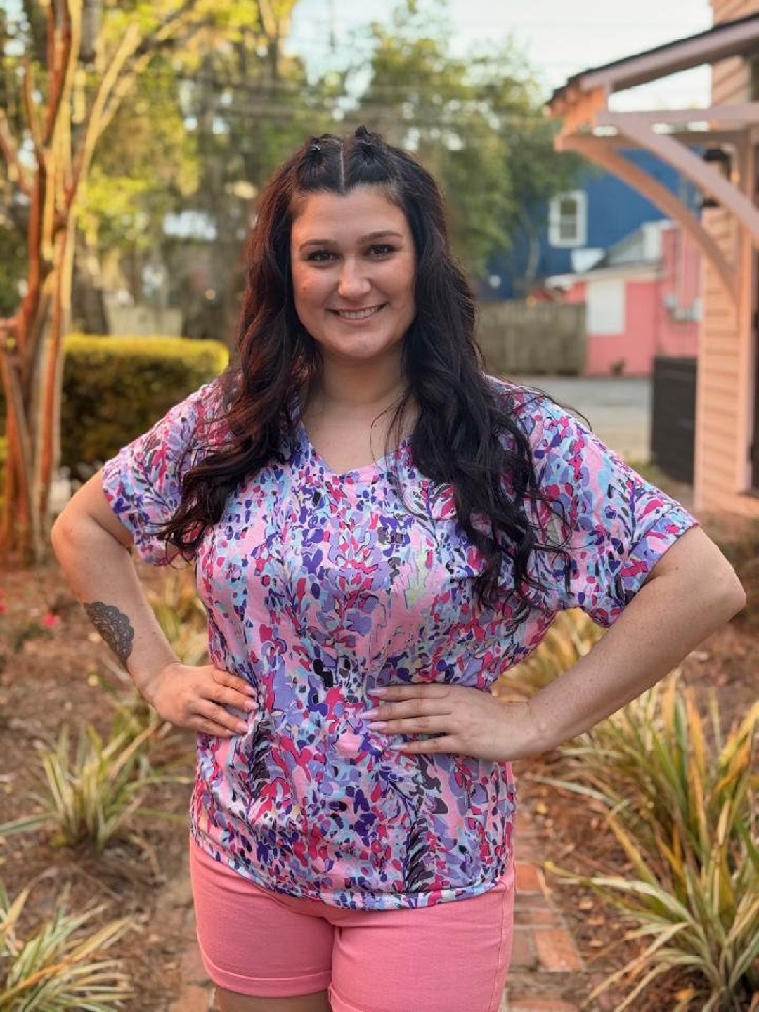 Boho Abstract Floral Shirt, Floral Shirt, Ladies Shirts, Shirts ...