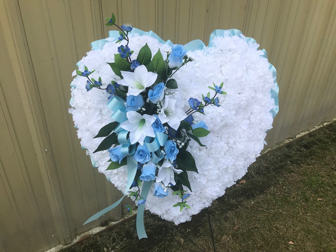 Cemetery Heart, Silk Cemetery Heart, Heart, Funeral Flowers, Grave ...