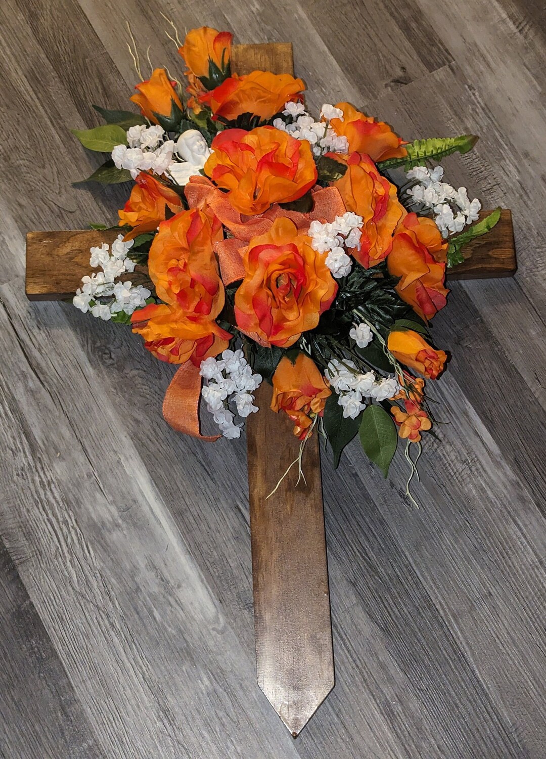 Cemetery Cross, Wooden Cross, Memorial Cross, Angel, Grave Decorations ...