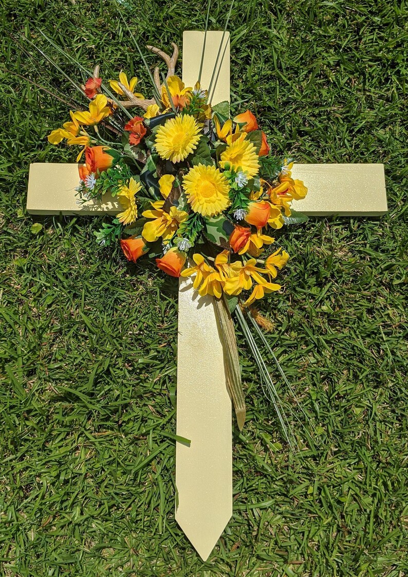 Cemetery Cross Cemetery Flowers Wooden Cross Father's | Etsy