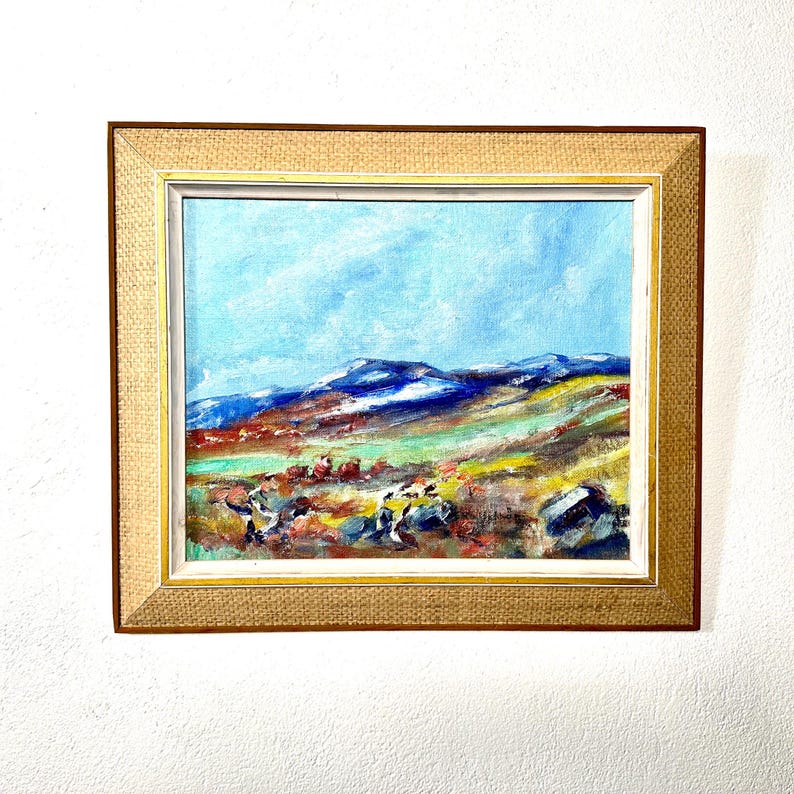 Scandinavian Mid-century Oil Painting – Swedish Landscape by Erik ...