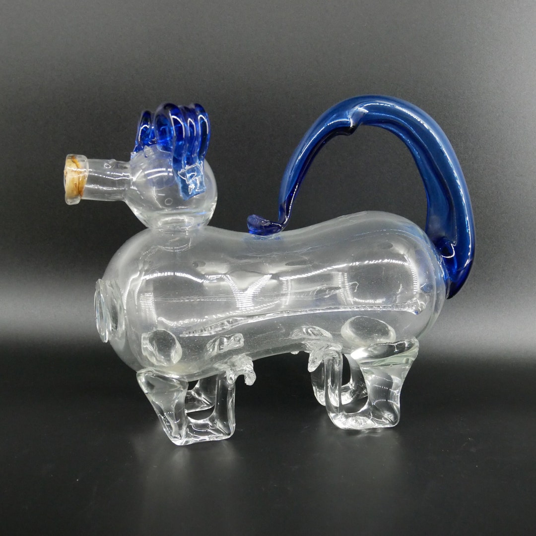 Rare Vintage Glass Dog Decanter: Scandinavian Art Gin Flask, C.1930s - Etsy