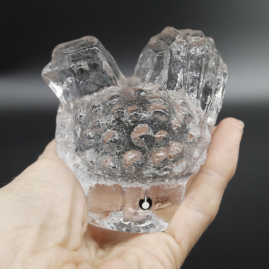 Vintage Glass Figurine Chicken Sculpture Paperweight Marked Uno ...