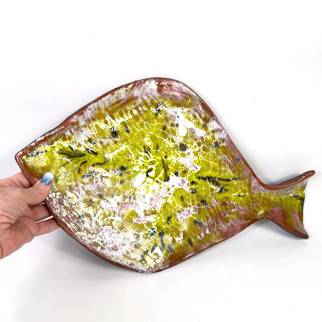 Vintage Studio Pottery Fish Platter – Hand-formed Ceramic Dish, 1960s ...