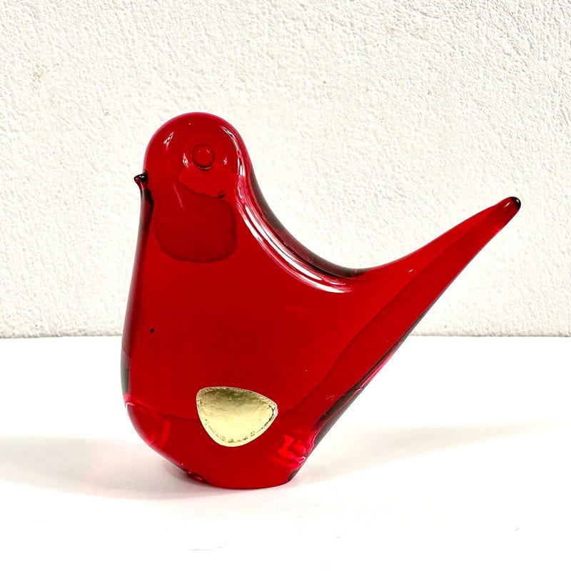 Red Art Glass - Etsy