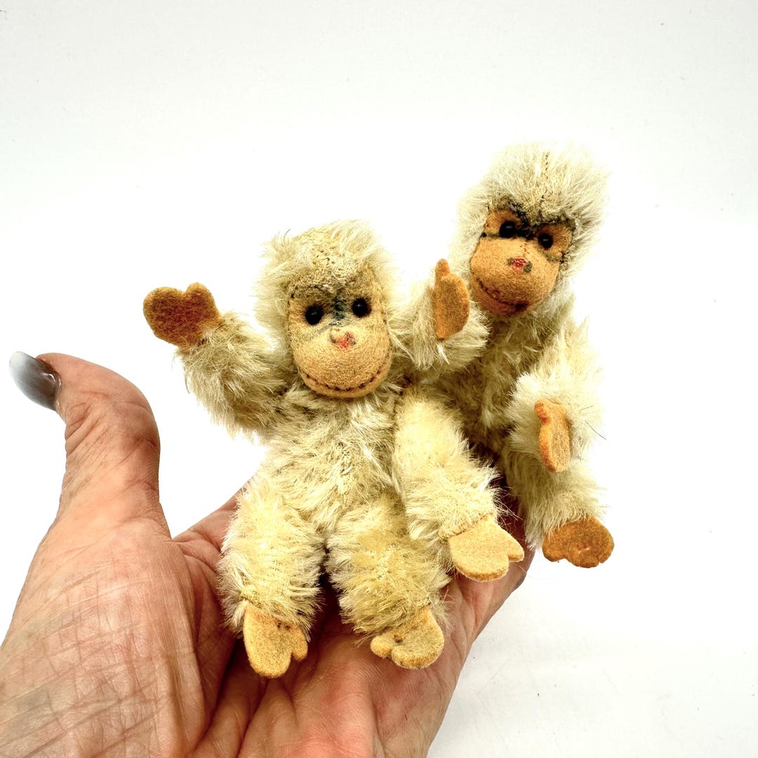 Steiff Jocko Monkey Apes – Miniature Mohair Toys, Germany, 1950s - Etsy