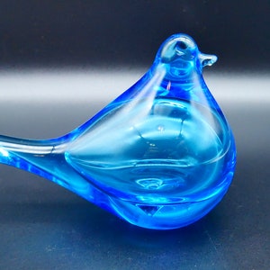 Mid Century Art Glass Cobalt Blue Bird Figurine Crystal Glass Sculpture ...