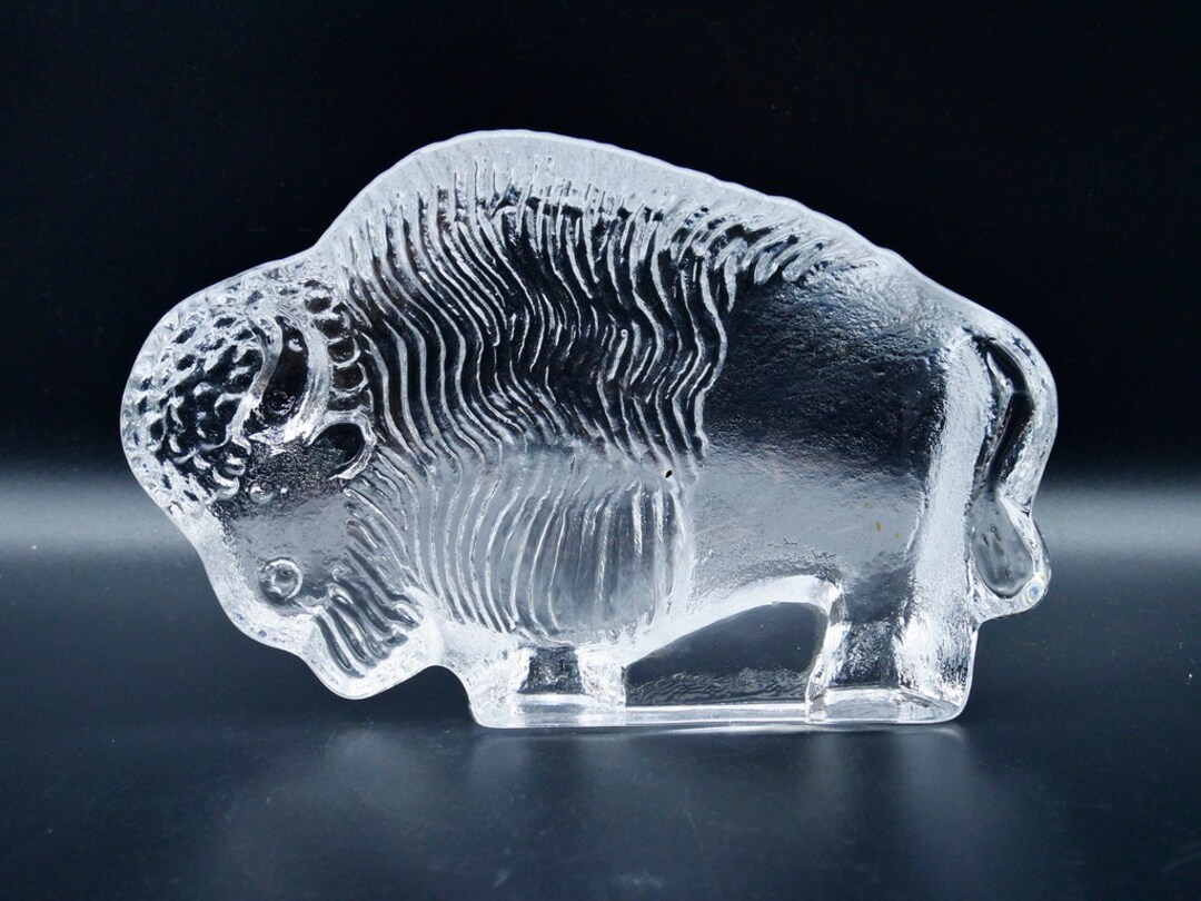Lisa Larson Art Glass Bison Animal Figurine Mid Century Royal - Etsy