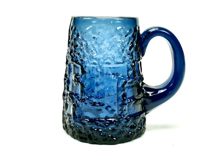 Mid Century Vintage Cobalt Blue Heavy Beer Glass Tankard Designed by ...
