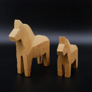 Vintage Wood Dala Horse – Handcarved Swedish Folk Art - Set of 2 - Etsy