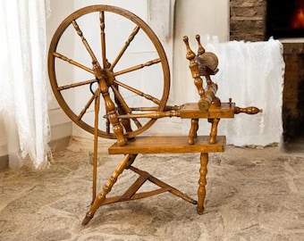 Charming 19th Century Rare Antique Swedish Spinning Wheel Rustic Home ...