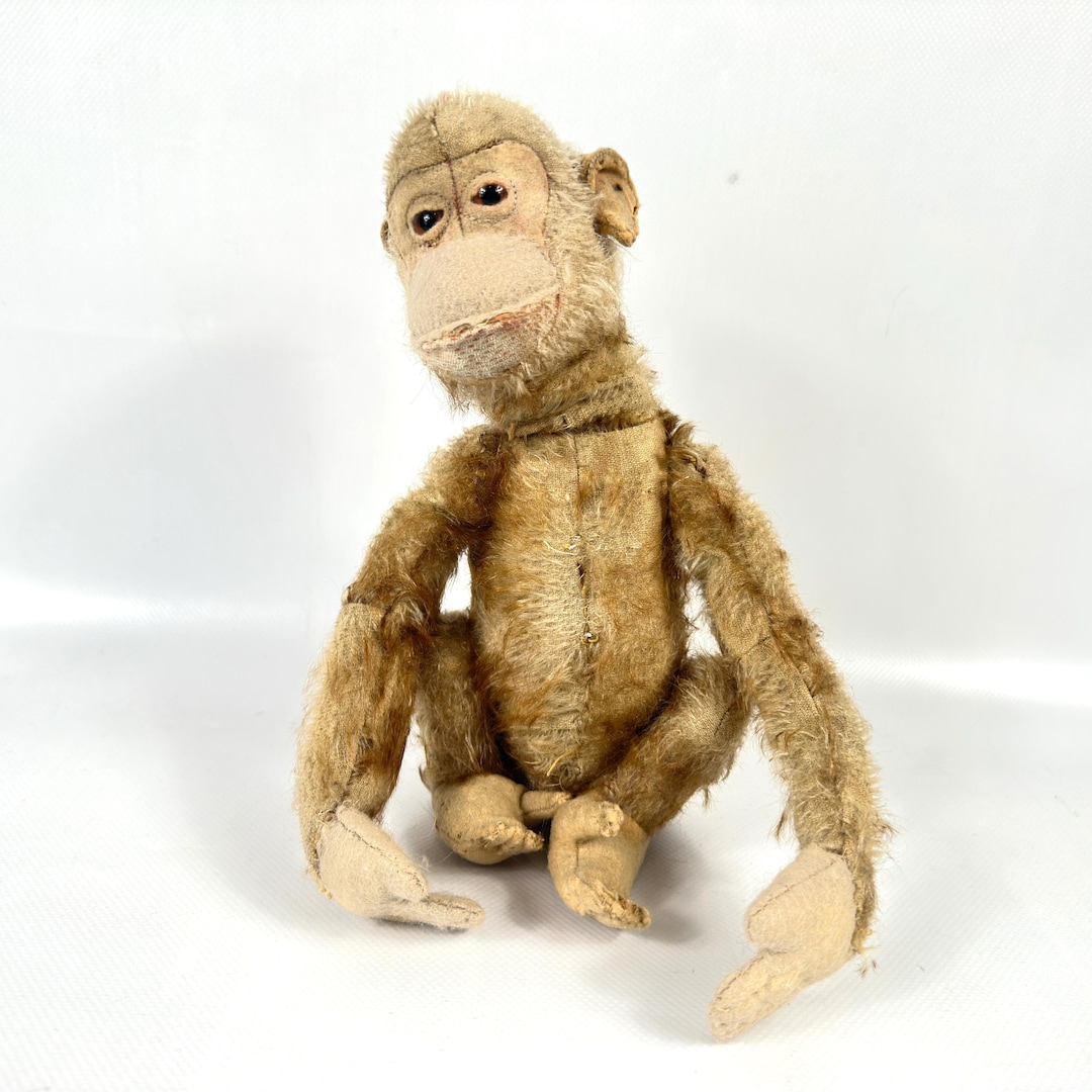 Antique Steiff Rotating-head Monkey – 1920s Mohair Toy With Glass Eyes ...