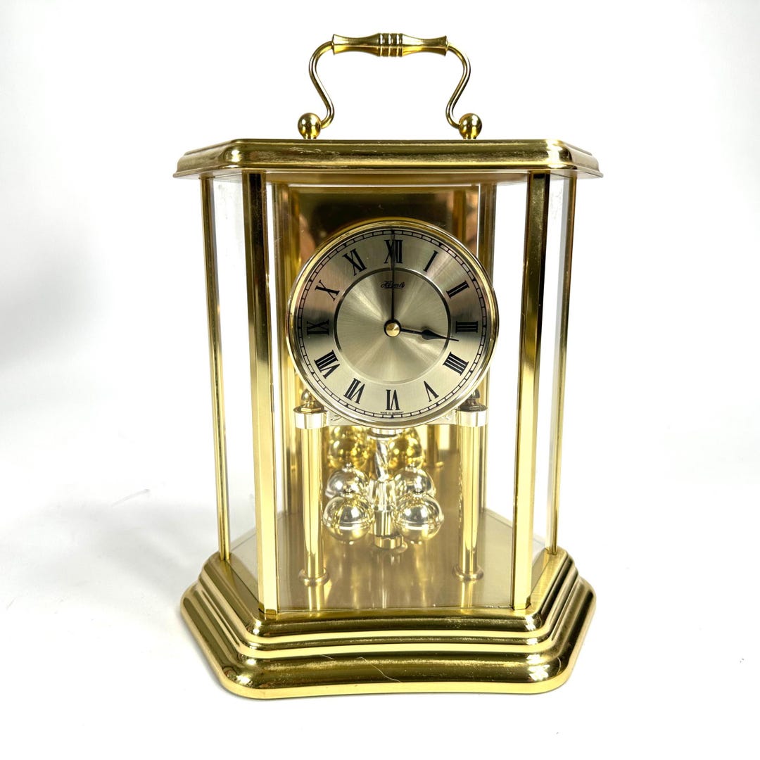 Vintage Hermle Germany Quartz Anniversary Clock | Large Carriage Clock ...