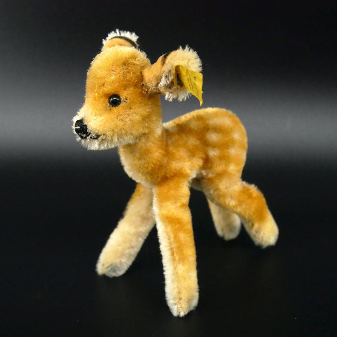 Vintage Steiff Mohair Deer 1960s Plush Roe Deer With Button and Flag - Etsy