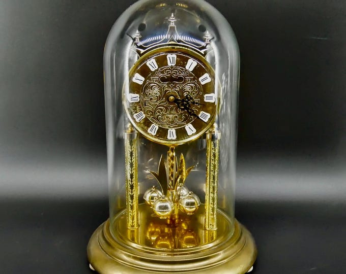 Vintage Hermle Germany Anniversary Clock Large 1990s Quartz Dome Mantel ...