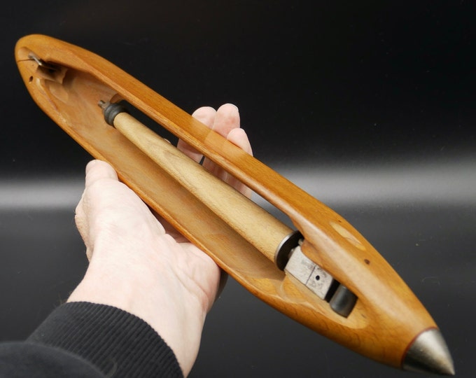 Large Wooden Vintage Weaving Loom, Bobbin, Big Shuttle - Mid Century ...