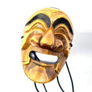 Korean Hahoe Tal Masks, Hand-carved Wooden Dance Mask Pair - Etsy
