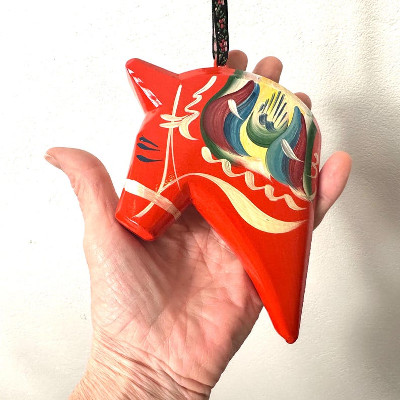 Red Dala Wood Horse – Handcrafted 1970s Nils Olsson Folk Art Decor - Etsy