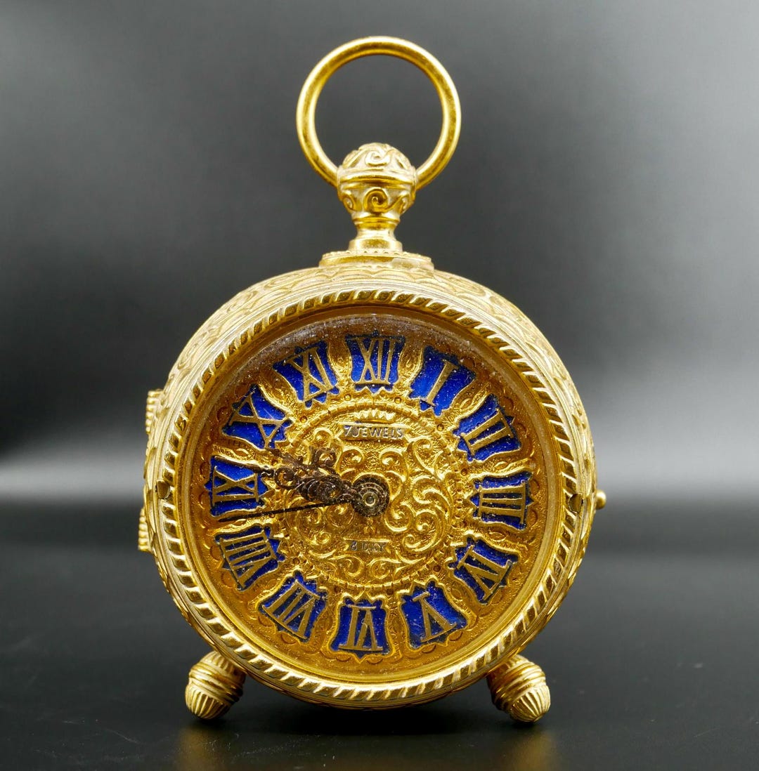 Vintage Du Chateau West Germany Alarm Desk Clock - 8 Days, 7 Jewels ...