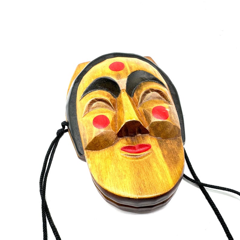 Korean Hahoe Tal Masks, Hand-carved Wooden Dance Mask Pair - Etsy