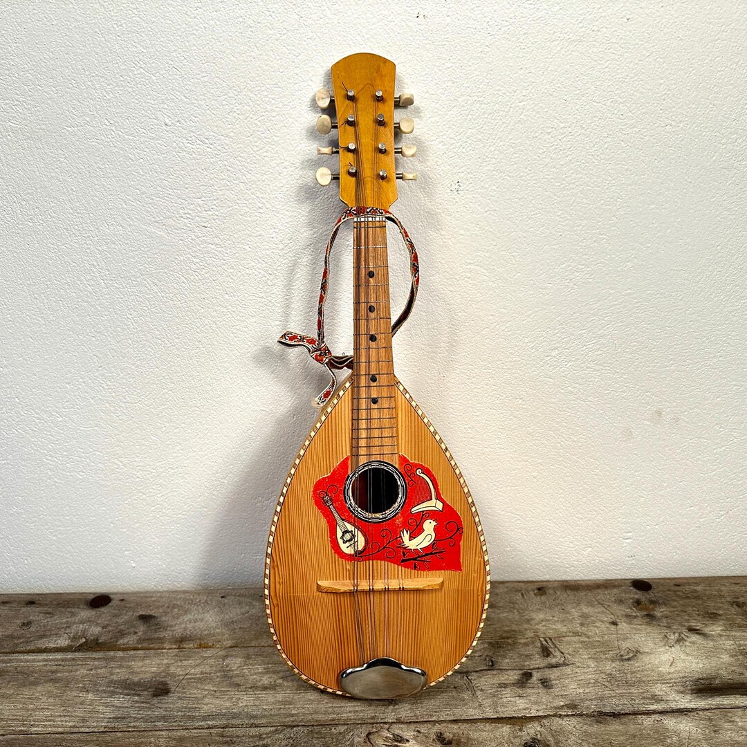 Vintage 8 Stringed Mandolin Instrument, Folk Musical Mandolin, Musima Mandolin Made in Sweden ...
