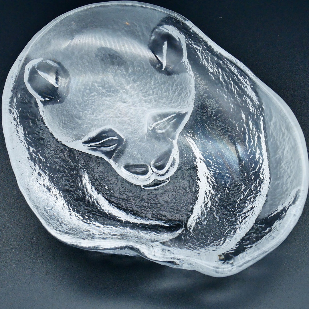 Vintage Glass Panda Bowl by Mats Jonasson, Royal Krona Sweden - Etsy
